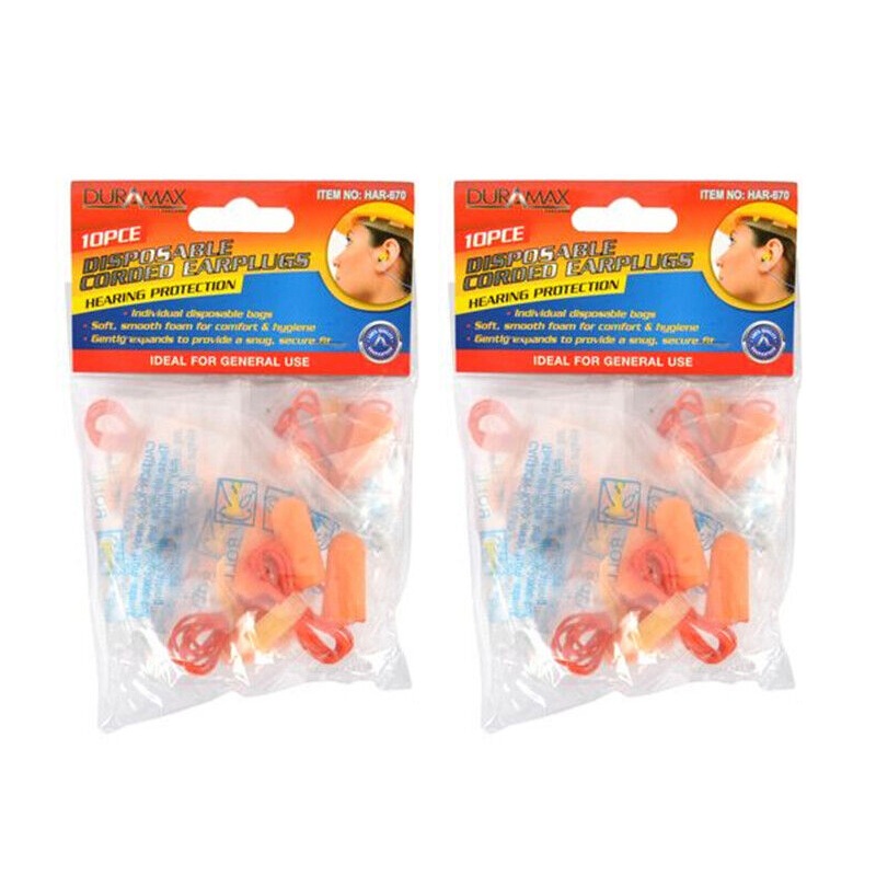 Buy Ozoffer 20 Pairs Disposable Soft Foam EarPlug Noise Reducer Corded ...