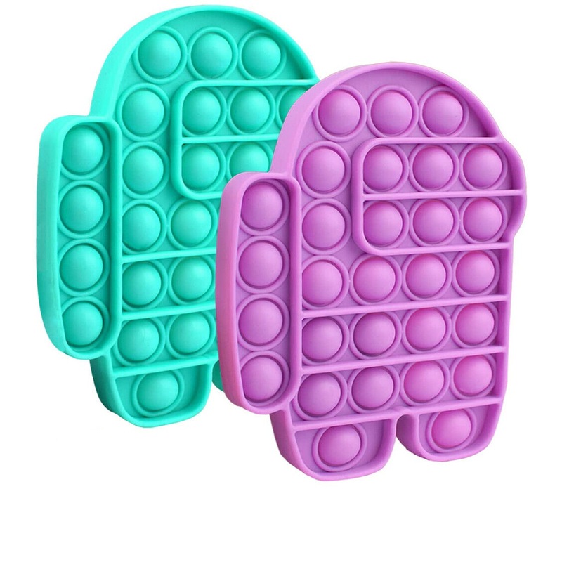 Buy Ozoffer 2x AMONG US Pop Its Square Fidget Toy Push Bubble Stress ...