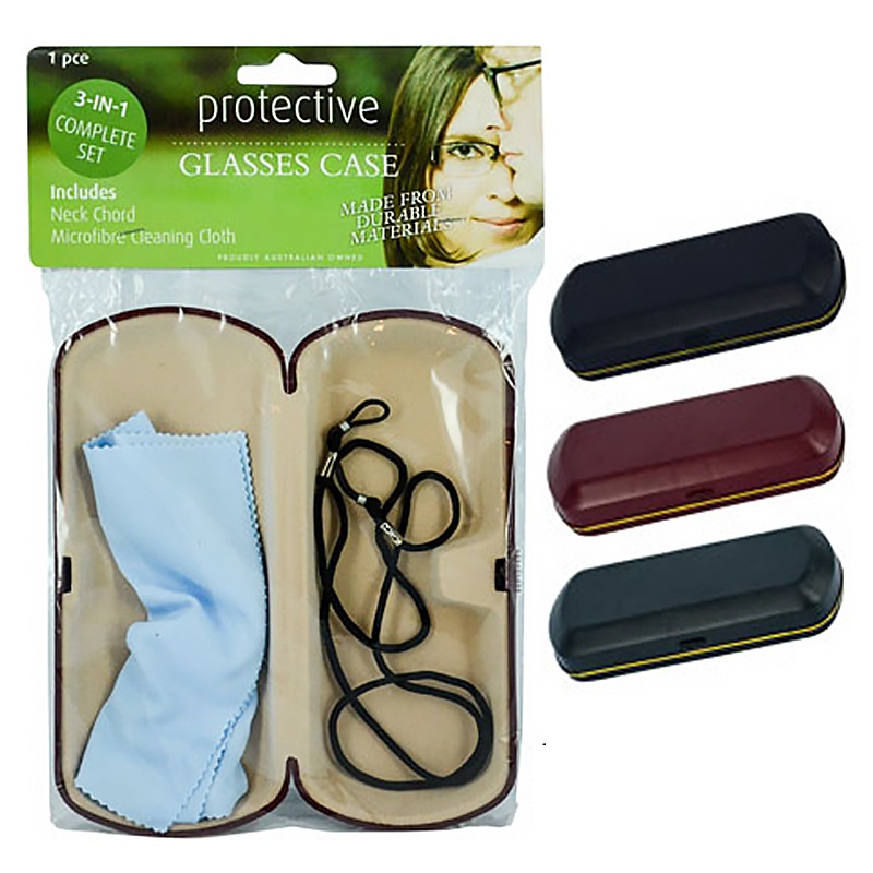 Buy Ozoffer 2X Glasses Case Container with Cord & Wipe - MyDeal Australia