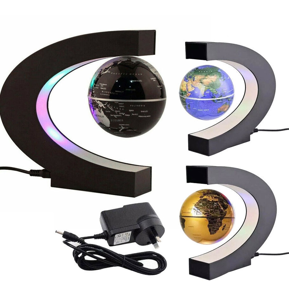 Buy Ozoffer Decoration C Shape LED World Map Magnetic Levitation ...