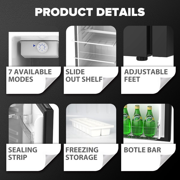 Buy Advwin 128L Bar Fridge, Mini Bar Fridge Portable Fridge with ...