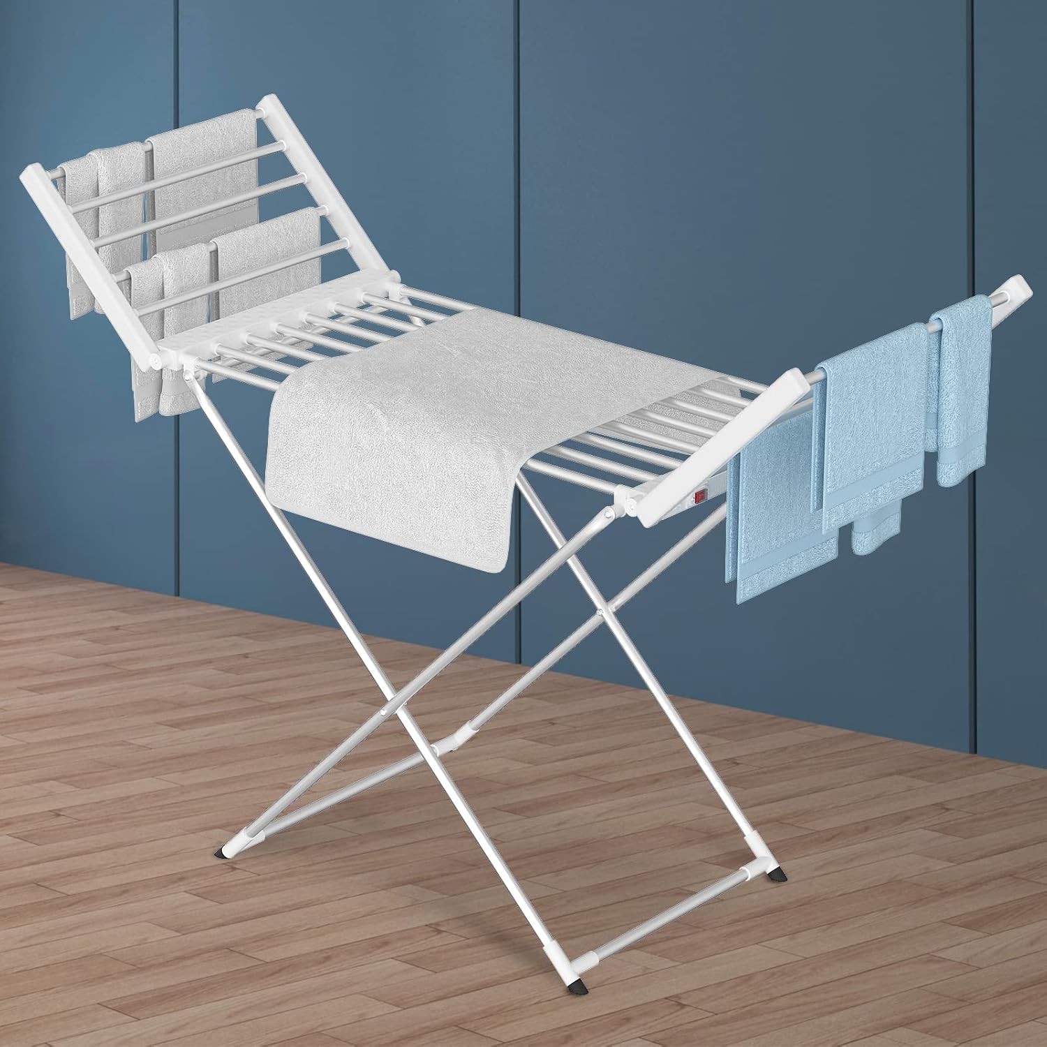 Buy Advwin 18 Bars Electric Heated Towel Rail Foldable Free Standing ...