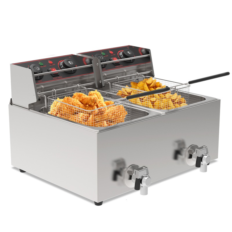 Buy ADVWIN 20L Electric Double Deep Fryer w/Removable Basket & Pot lid ...