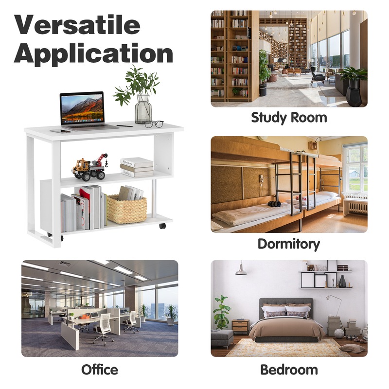 Buy Advwin Computer Office Desk with Rotating Open Storage Shelf Corner ...
