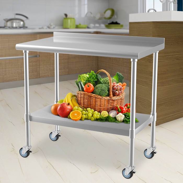 Cefito 1219x610mm Stainless Steel Kitchen Benches Work Bench Food Prep ...