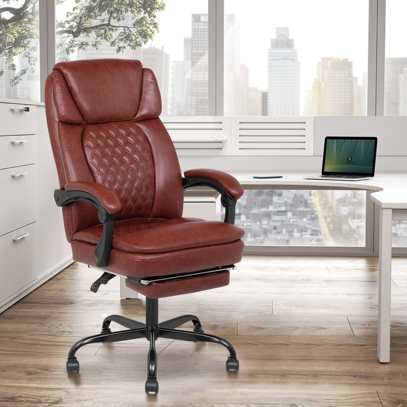 Buy Advwin Executive Office Chair PU Leather Ergonomic High Back Padded ...