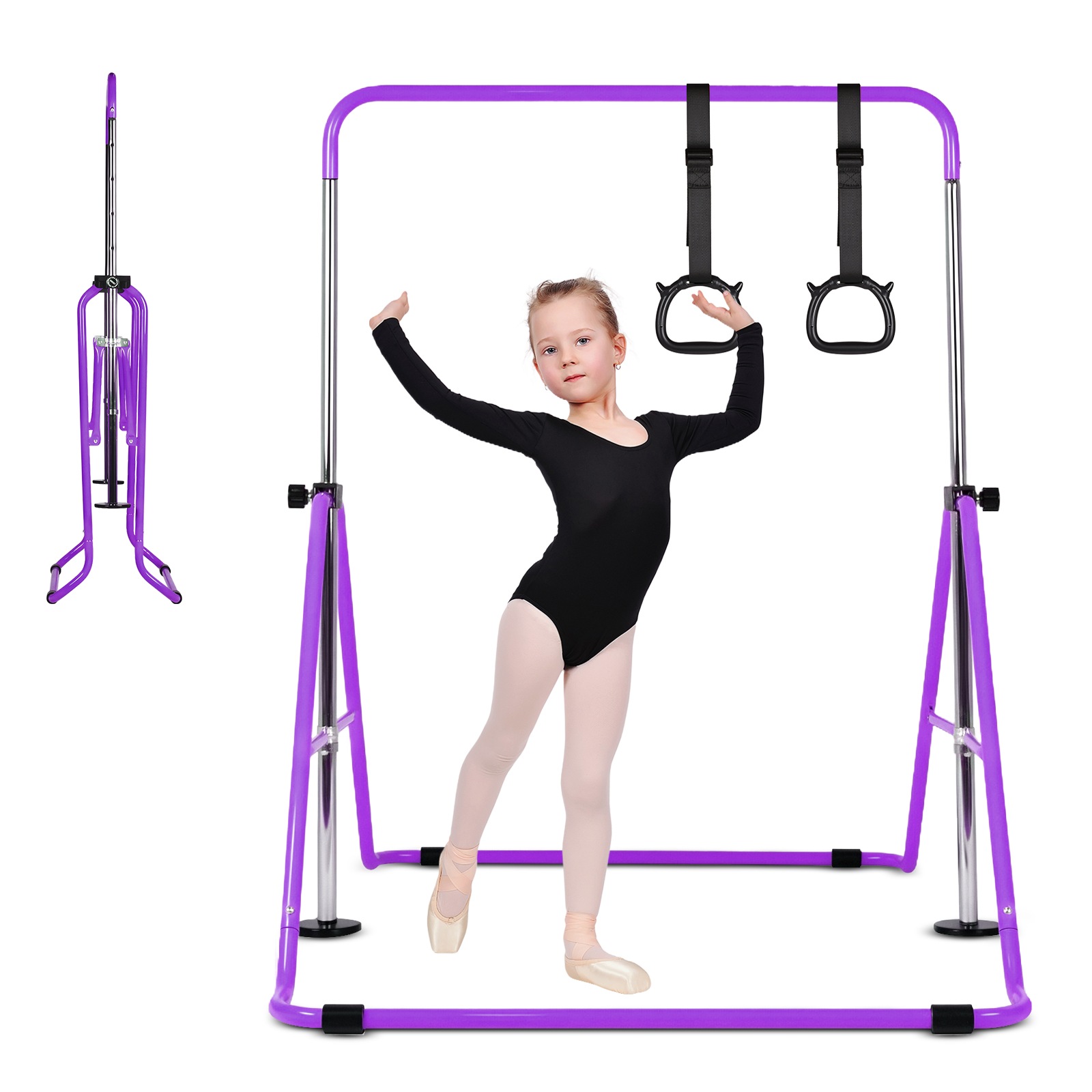 Buy Advwin Kids Gymnastics Bar, Foldable Horizontal Bars, Adjustable ...