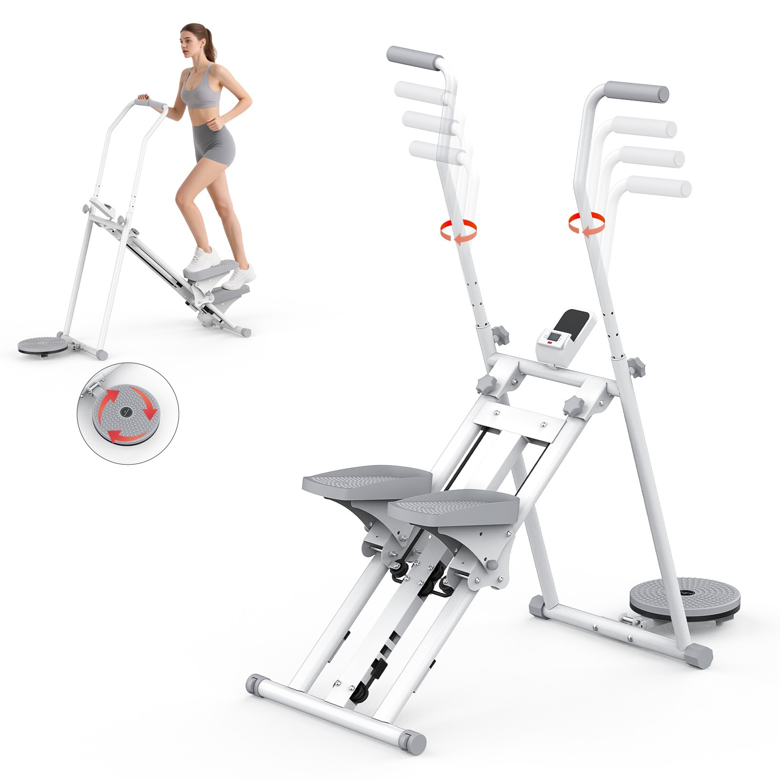 Buy Advwin Vertical Climber Exercise Machine Multi-Function Adjustable Stair Stepper 120kg ...