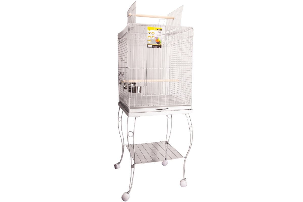 Buy Avi One Cage 5050 Open Top With Stand Silver - MyDeal Australia