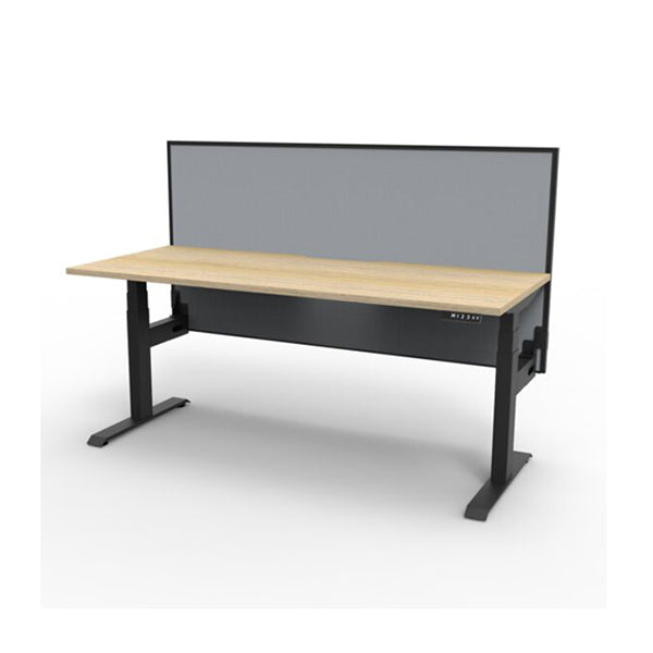 Buy 1500Mm Single Workstation Screen Natural Oak And Black - MyDeal ...