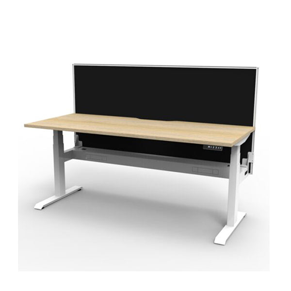 Buy 1500Mm Single Workstation With Screen Cable Tray Nat Oak And White ...