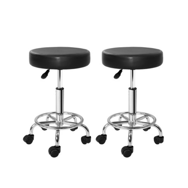 Buy 2X Salon Stool Round Swivel Barber Bar Stools Hydraulic Lift Chrome ...