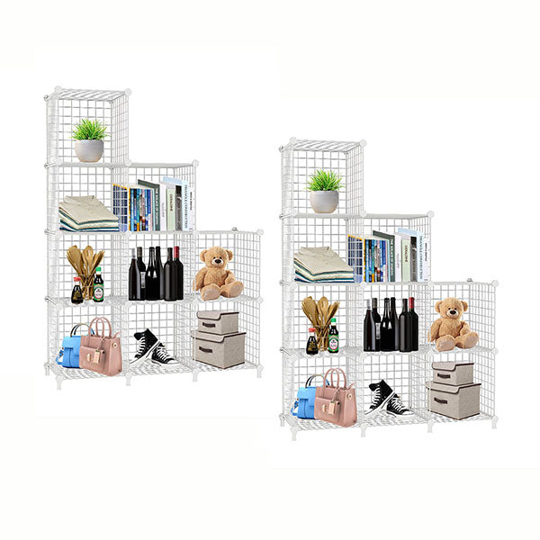 Buy 2X White Portable 9-Cube 3 Column Storage Organiser Foldable DIY ...