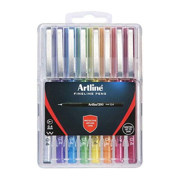Buy Artline 200 Fineliner Pen Assorted Hard Case Wlt8 - MyDeal Australia