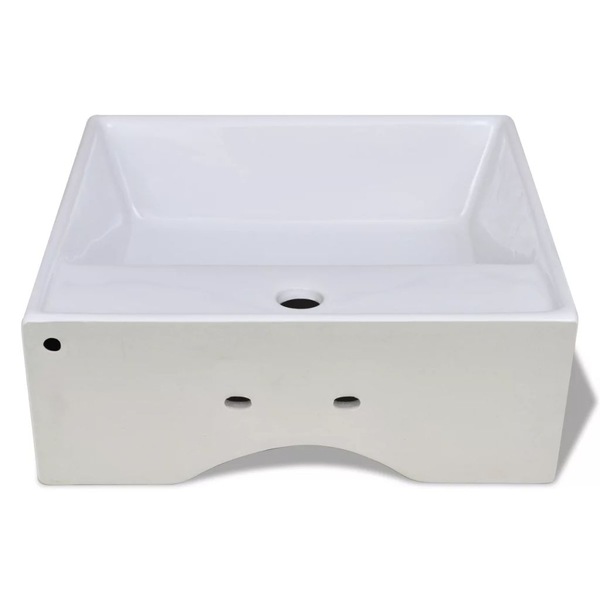 Buy Ceramic Basin Square With Overflow And Faucet Hole 41 x 41 Cm ...