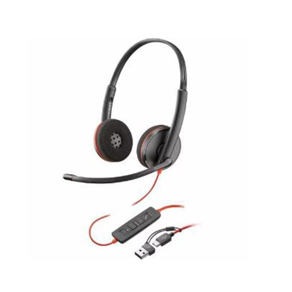 Buy HP Poly Blackwire 3220 Wired On Ear Stereo Headset Black - MyDeal ...