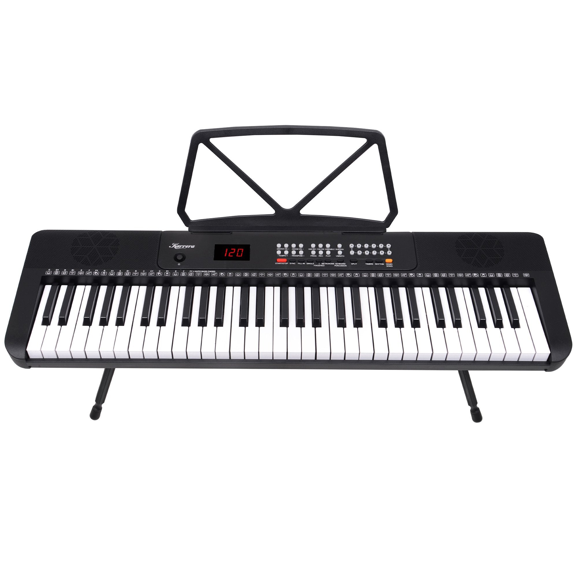 Buy Karrera 61-Key Electronic Piano Keyboard with LED and Folding Stand ...