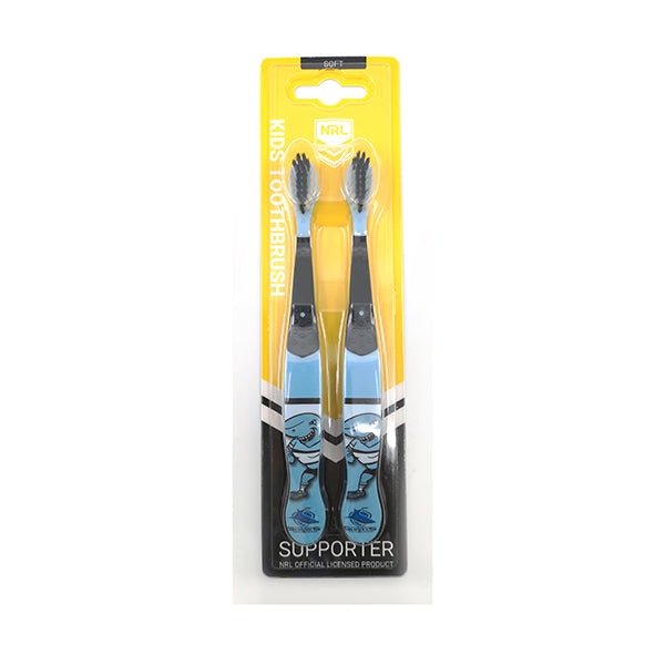 Buy Nrl Mascot Kids Toothbrush Sharks Cronulla 2 Pack - MyDeal Australia