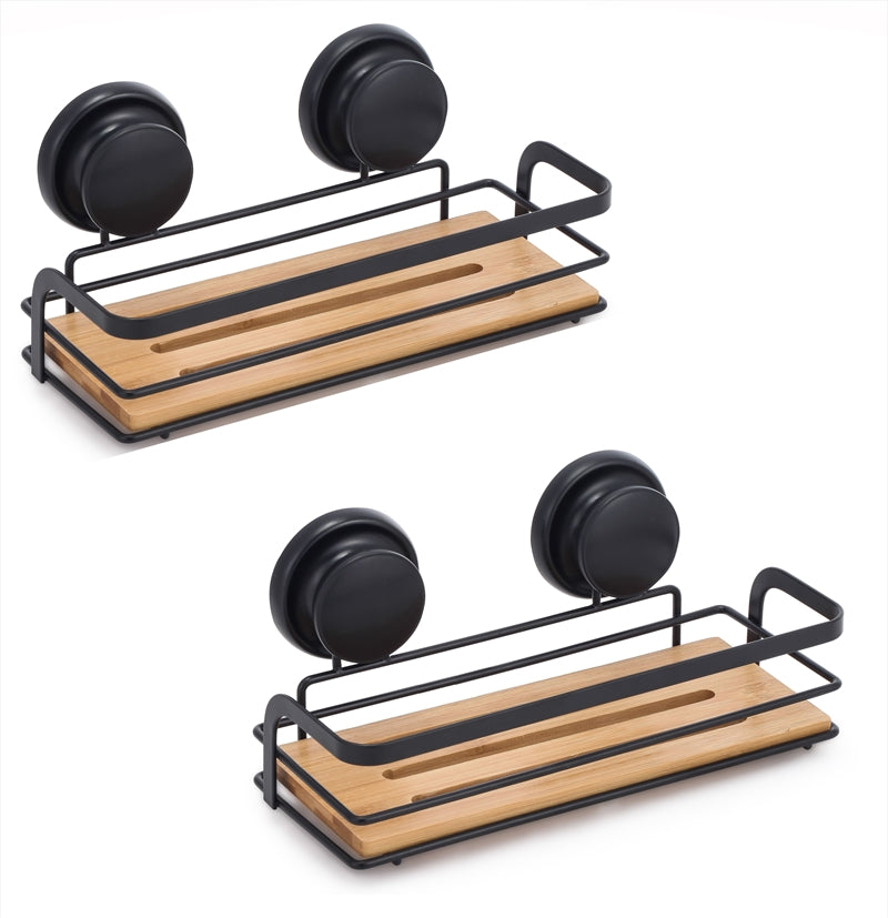 Buy 2-Pack-Rectangular-Bamboo-Corner-Shower-Caddy-Shelf-Basket-Rack ...