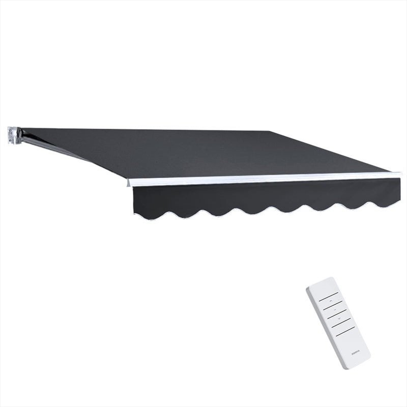Buy Instahut Folding Arm Outdoor Canopy Awning Grey 4.5X2.5M Motorised ...