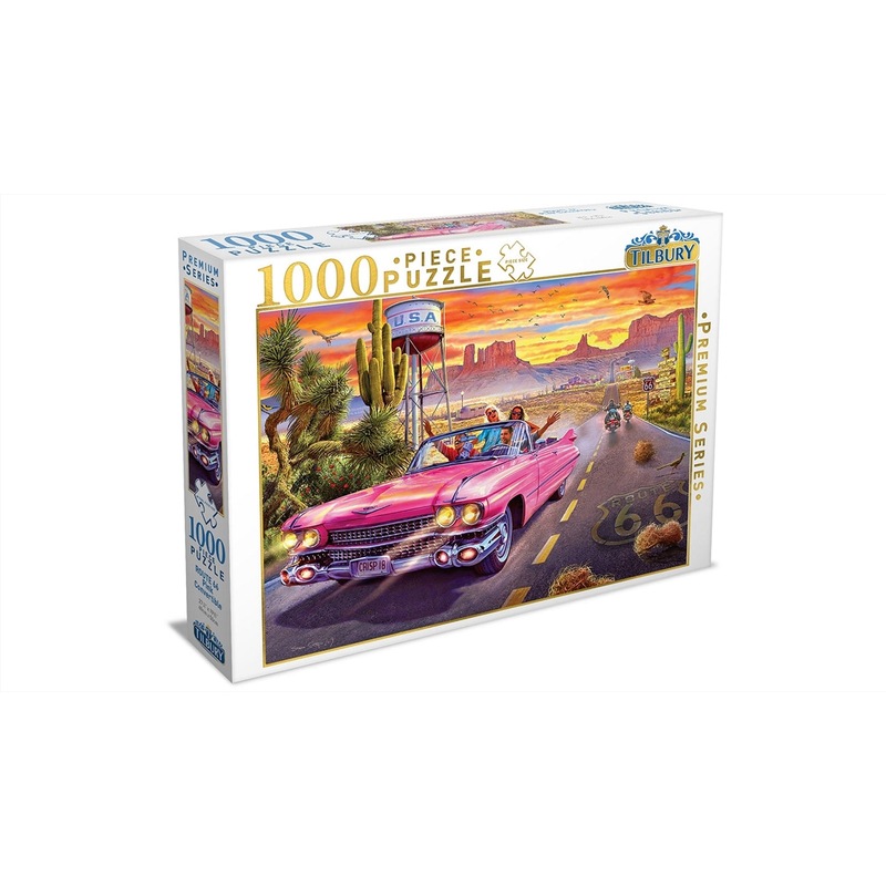 Buy Route 66 Pink Convertible 1000 Piece Puzzle - MyDeal