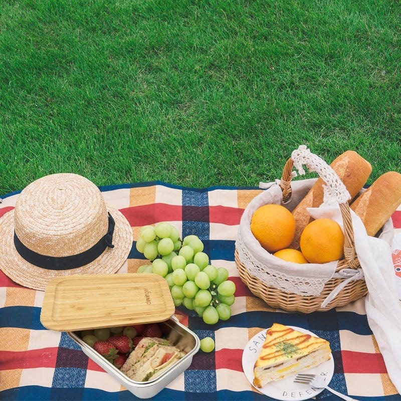 Buy Clevinger Stainless Steel Bamboo Extra Large Lunch Box 2000ml - MyDeal