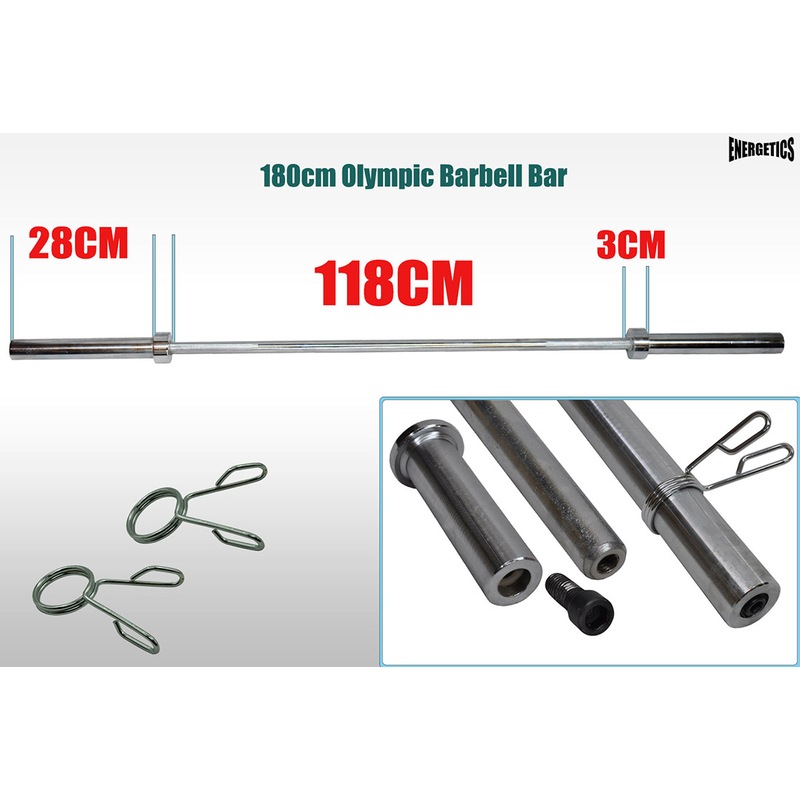 Buy 42KG Weight Set 180cm Olympic Barbell Bar 30KG Weight Plate FREE ...