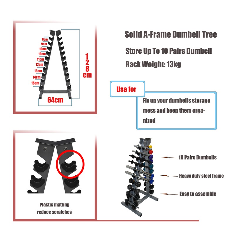 Buy A FRAME DUMBELL RACK - HOME GYM WEIGHT STORAGE DUMBBELL TREE ...