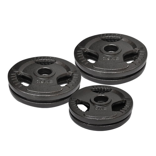 120kg Ez Grip Cast Iron Barbell Weight Set - 150cm Bar + 115kg Iron ...
