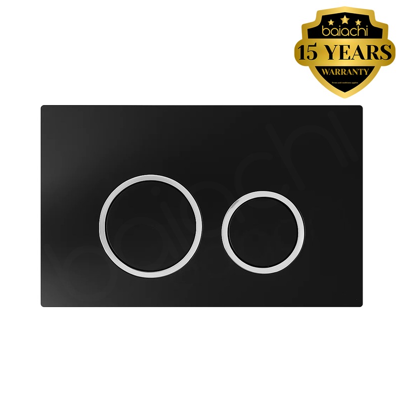 Buy Round In-Wall Toilet Dual Flushing Buttons Matte Black Chrome Ring ...