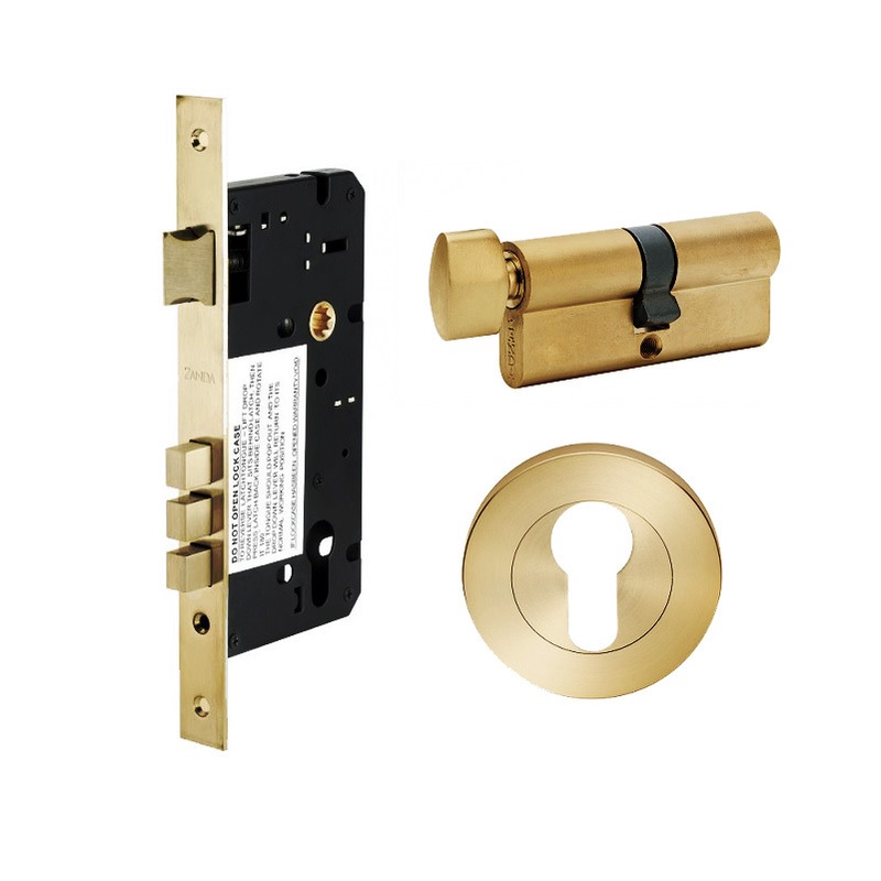 Buy Zanda Mortice Lock Entrance Sets Brushed Gold - MyDeal