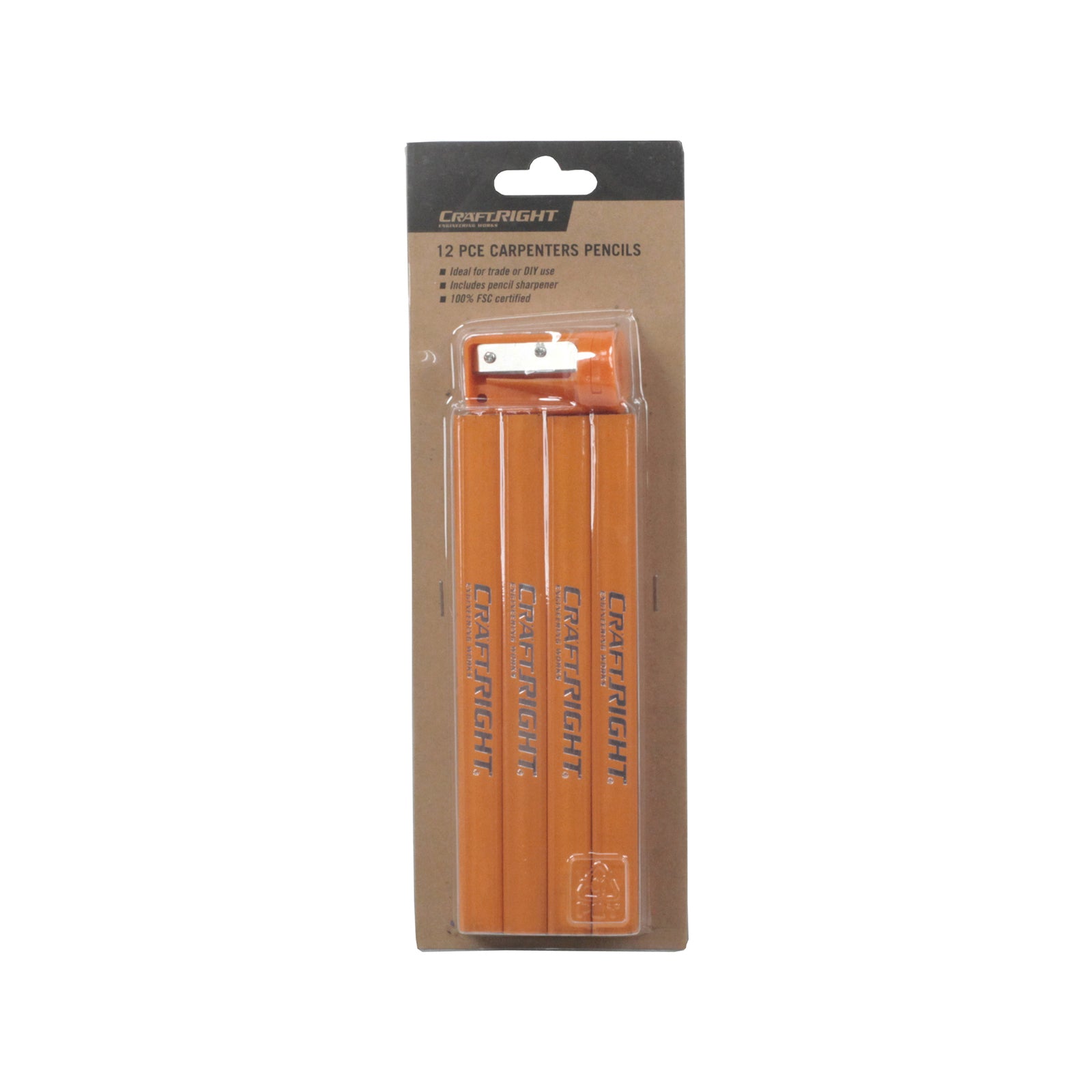 Buy Craftright 12 Piece Carpenters Pencil With Sharpener - MyDeal Australia