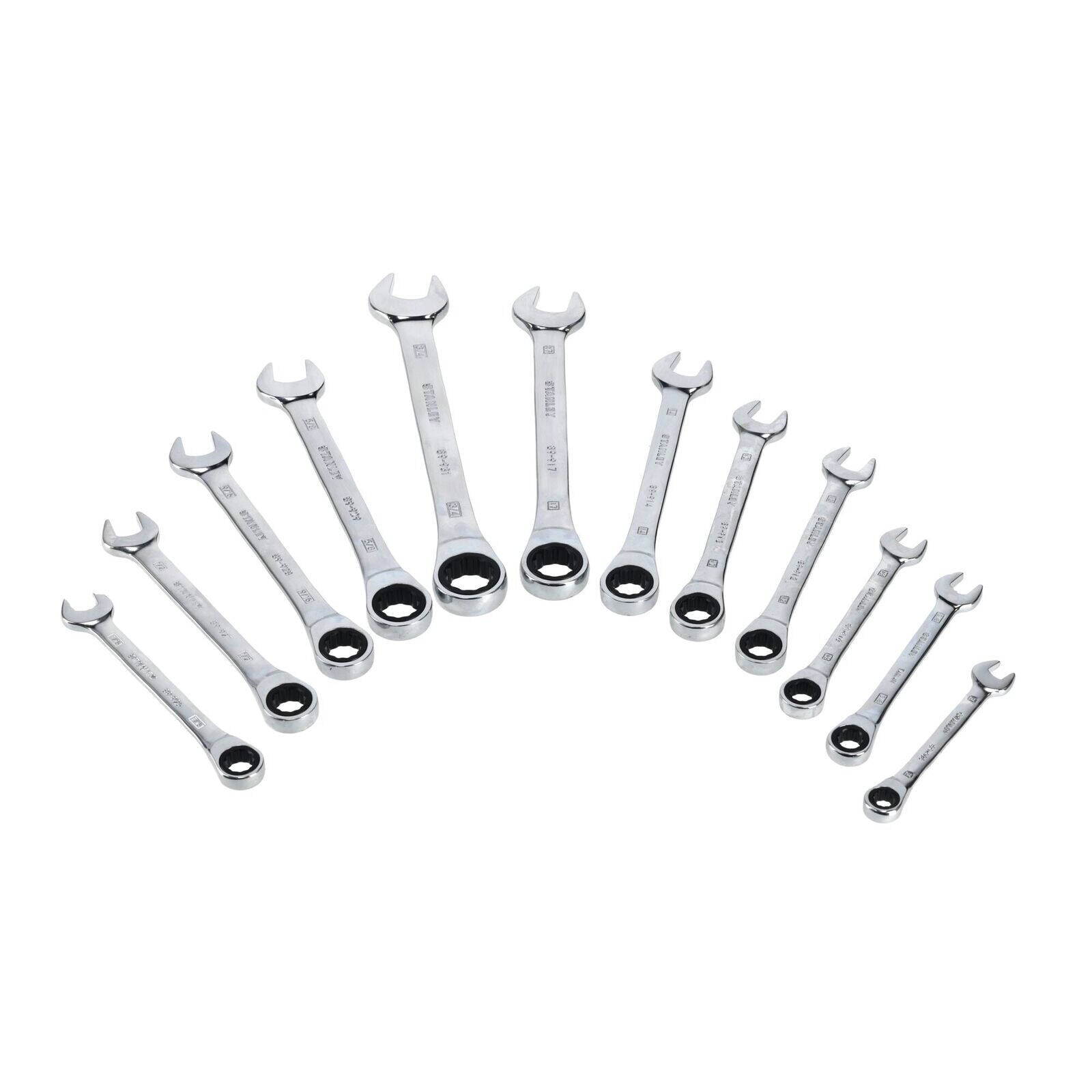 Buy Stanley 12 Piece Geared ROE Met/AF Spanner Set - MyDeal Australia