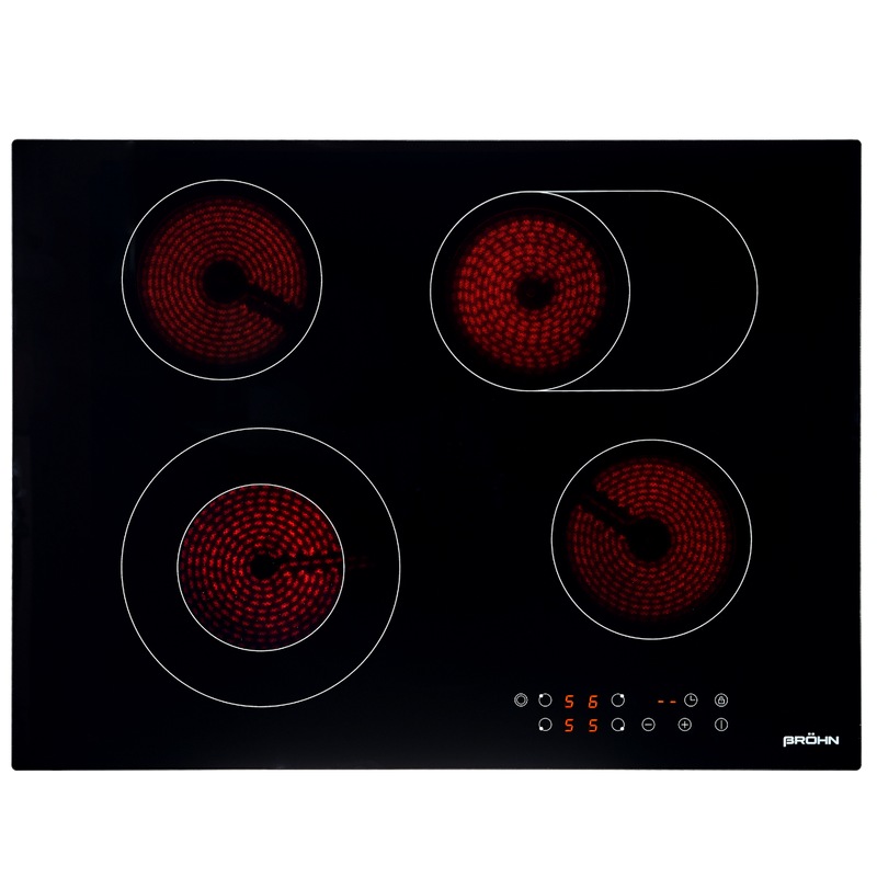 Buy BROHN Premium 70cm Vitroceramic 4 Hobs 6 Heating Zones Bridged ...