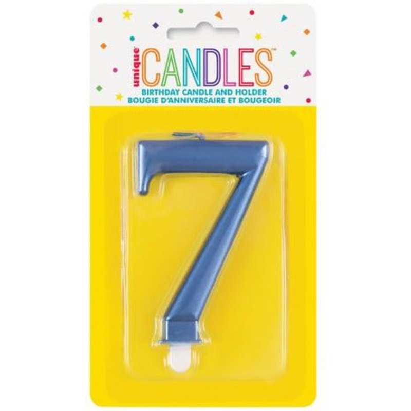 Buy Birthday Candle Number 7 - Metallic Blue - MyDeal
