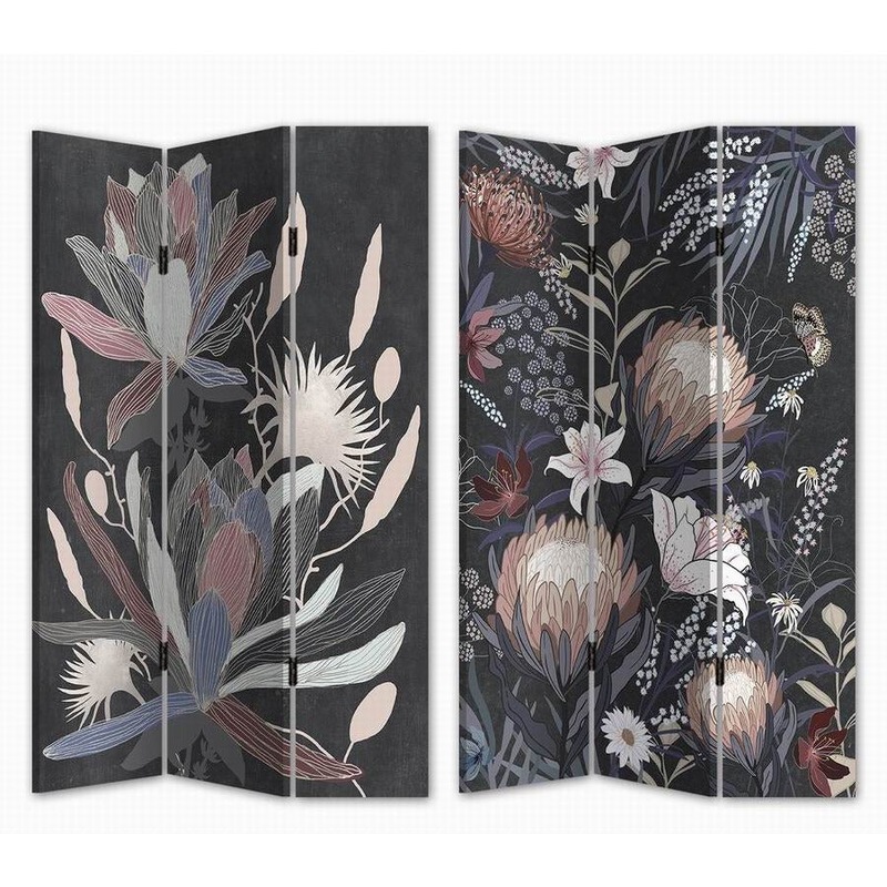 Buy Canvas Screen Room Divider Flower - MyDeal