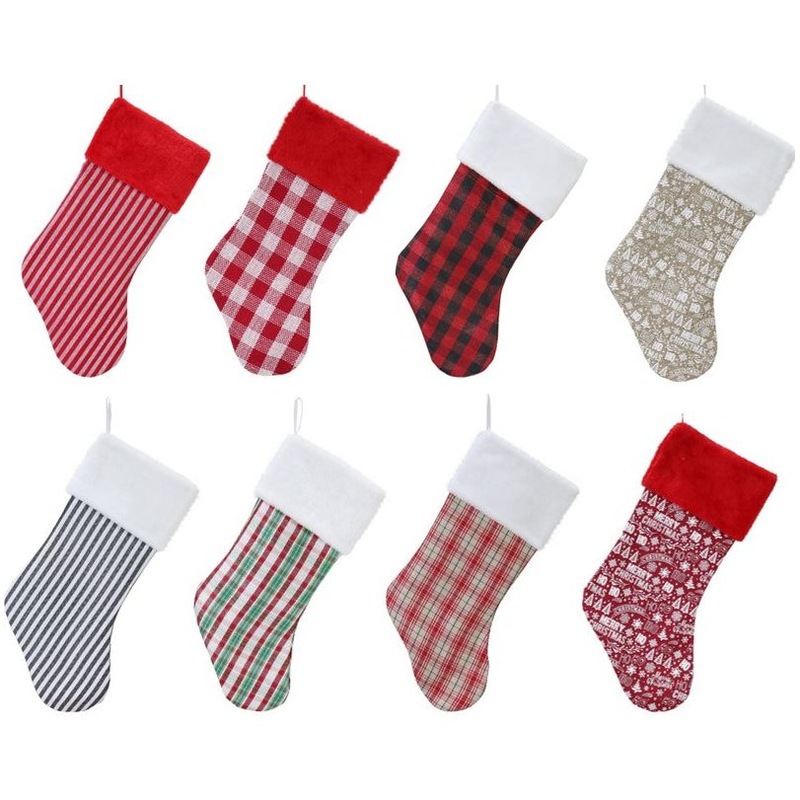 Buy Classic Christmas Stocking with Plush Trim - MyDeal
