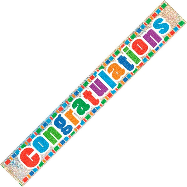 Buy Congratulations Foil Banner - Multicoloured - MyDeal Australia