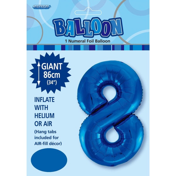 Buy Number 8 Foil Balloon - Royal Blue - MyDeal Australia