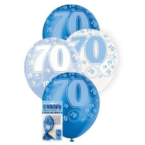 Buy Glitz Blue 70th Birthday Latex Balloons - MyDeal Australia
