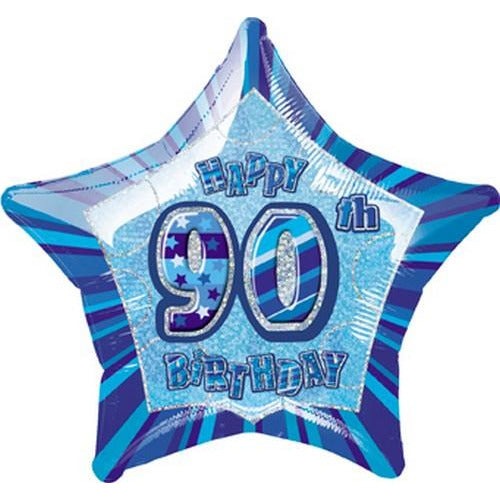 Buy Glitz Blue Happy 90th Birthday Star Foil Balloon 50cm - MyDeal ...