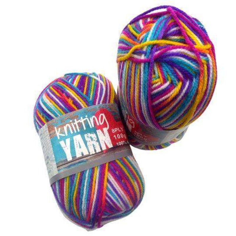 Buy Knitting Yarn - Multi Colour Rainbow - MyDeal