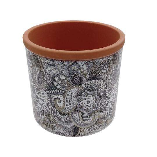 Buy Pot Mosaic Silver Paisley Design - Medium - MyDeal Australia