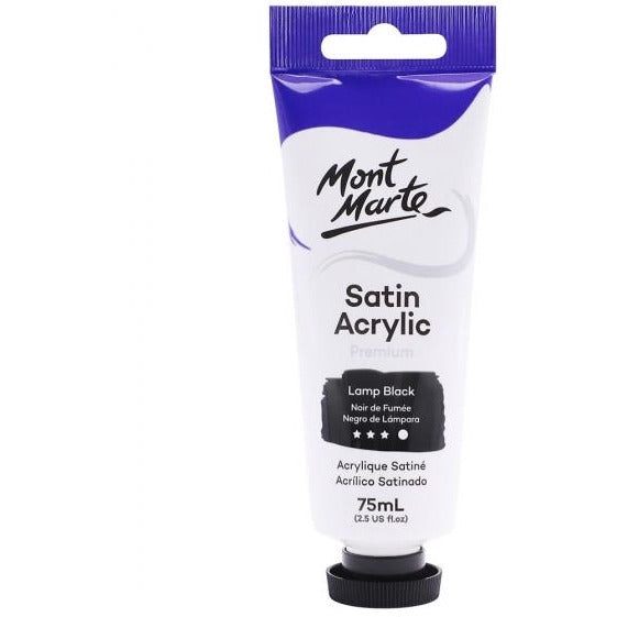 Buy Mont Marte Satin Acrylic Paint - Lamp Black - MyDeal Australia