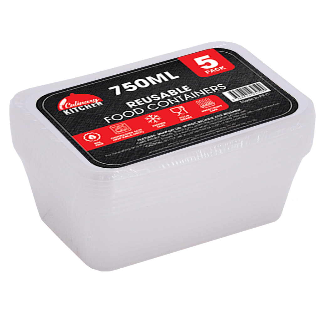 Buy Reusable Food Storage Containers - Rectangle 750ml - MyDeal Australia