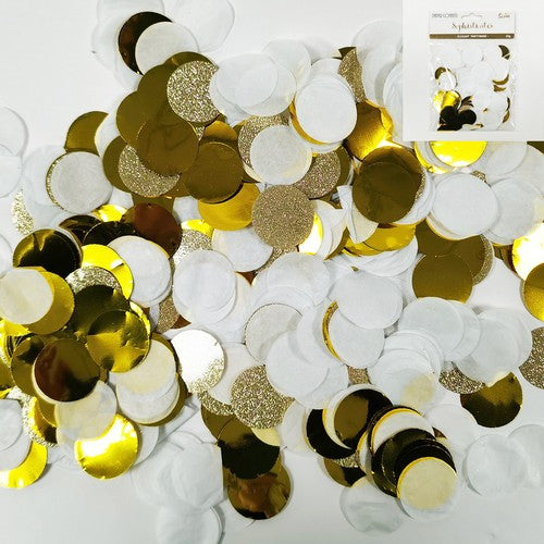 Buy Round Paper Confetti - Gold & White - MyDeal Australia