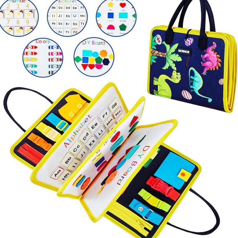 Buy Busy Board Dinosaur Educational and Sensory with Handles Felt ...