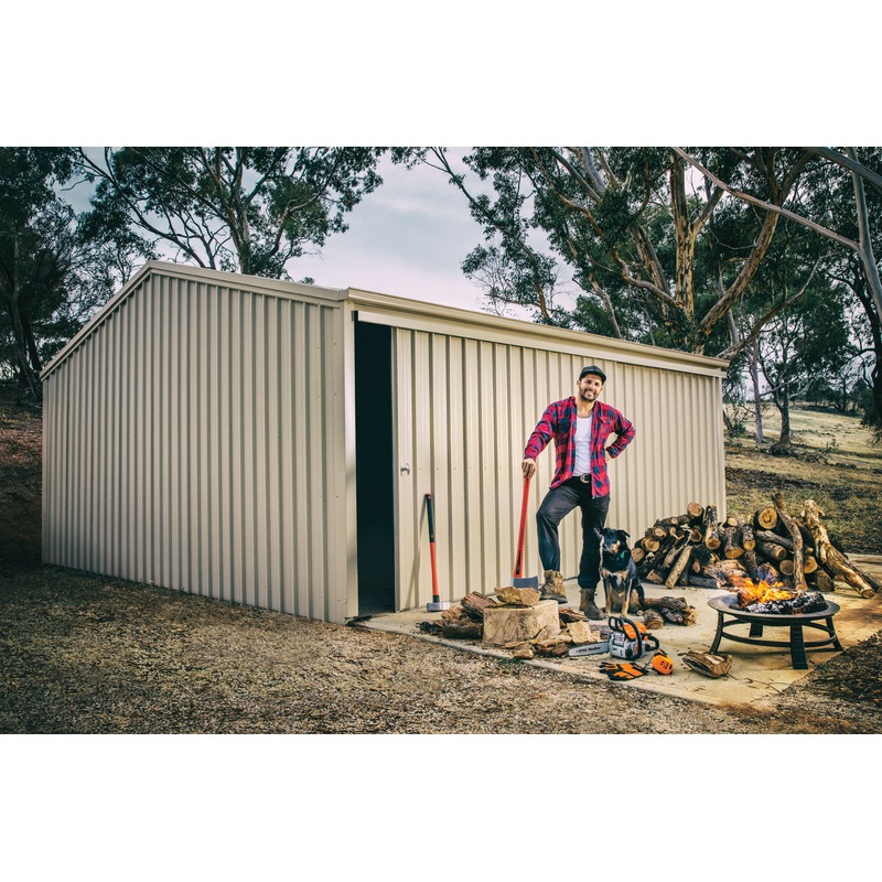 Buy Stratco Domestic Gable Roof Shed Double Garaport 5.45 x 12.3 x 2.4m ...