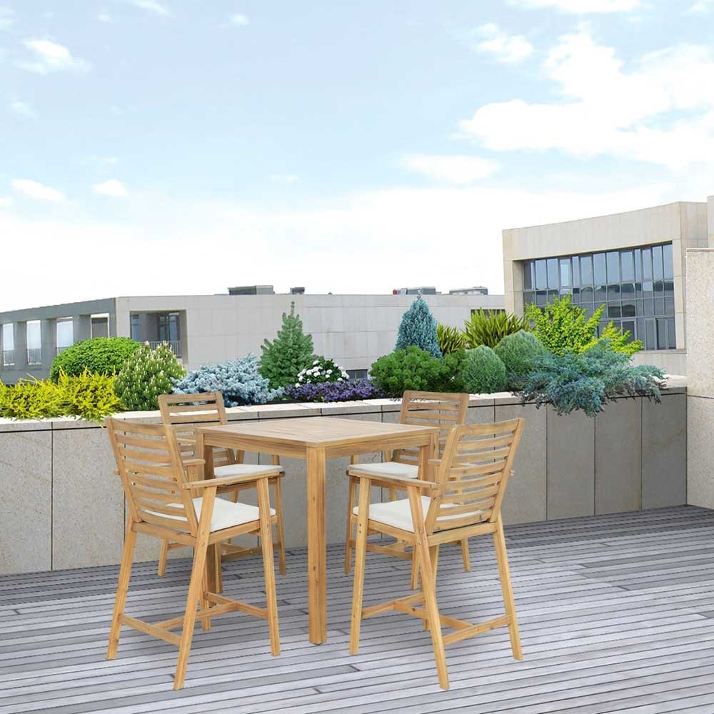 Buy Sunscape Fairfield 5 Piece Outdoor Bar Table & Chairs Set - MyDeal Australia