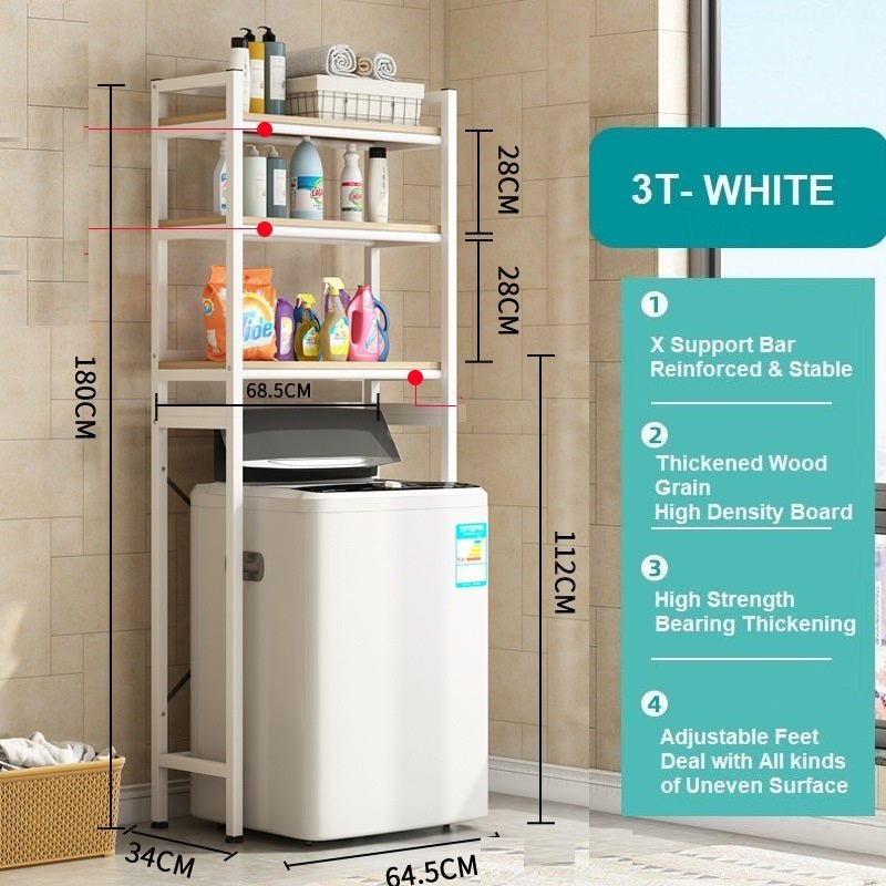 Buy Heavy Duty Metal 3-Tier Over Washing Machine Storage Rack Shelf ...